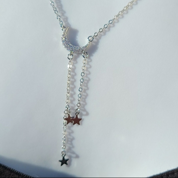 Jewelry | Moon Stars Necklace With Rhinestones | Poshmark